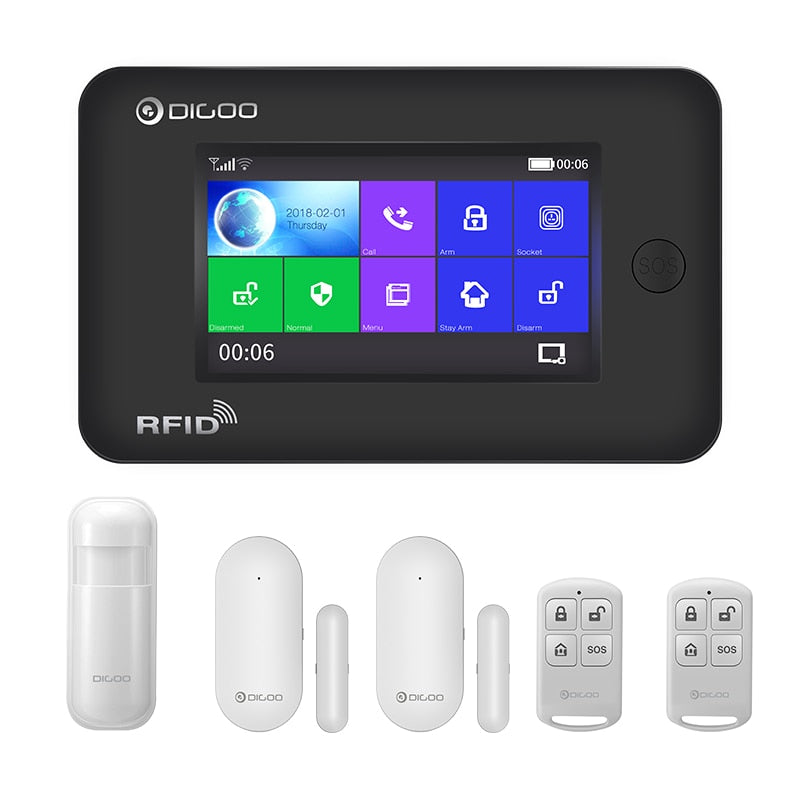 Digoo DG-HAMA Touch Screen 433MHz GSM WIFI DIY Smart Home ...
